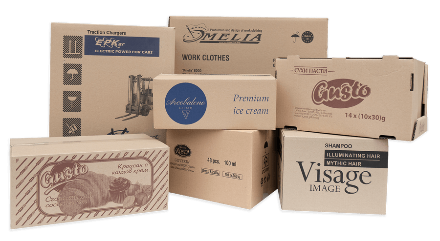 Production of boxes and packaging from corrugated cardboard and carton ...